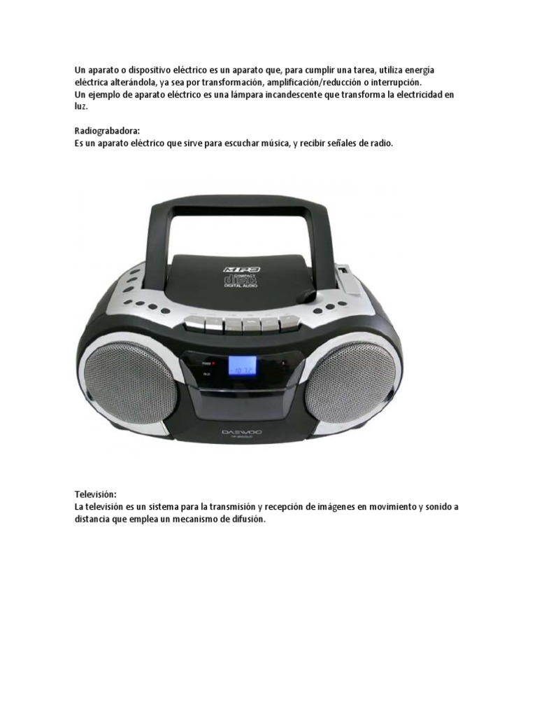 Un Aparato o Dispositivo Eléctrico Es Un Aparato Que | PDF