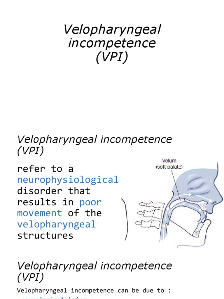 Velopharyngeal Incompetence | PDF | Diseases And Disorders | Human ...