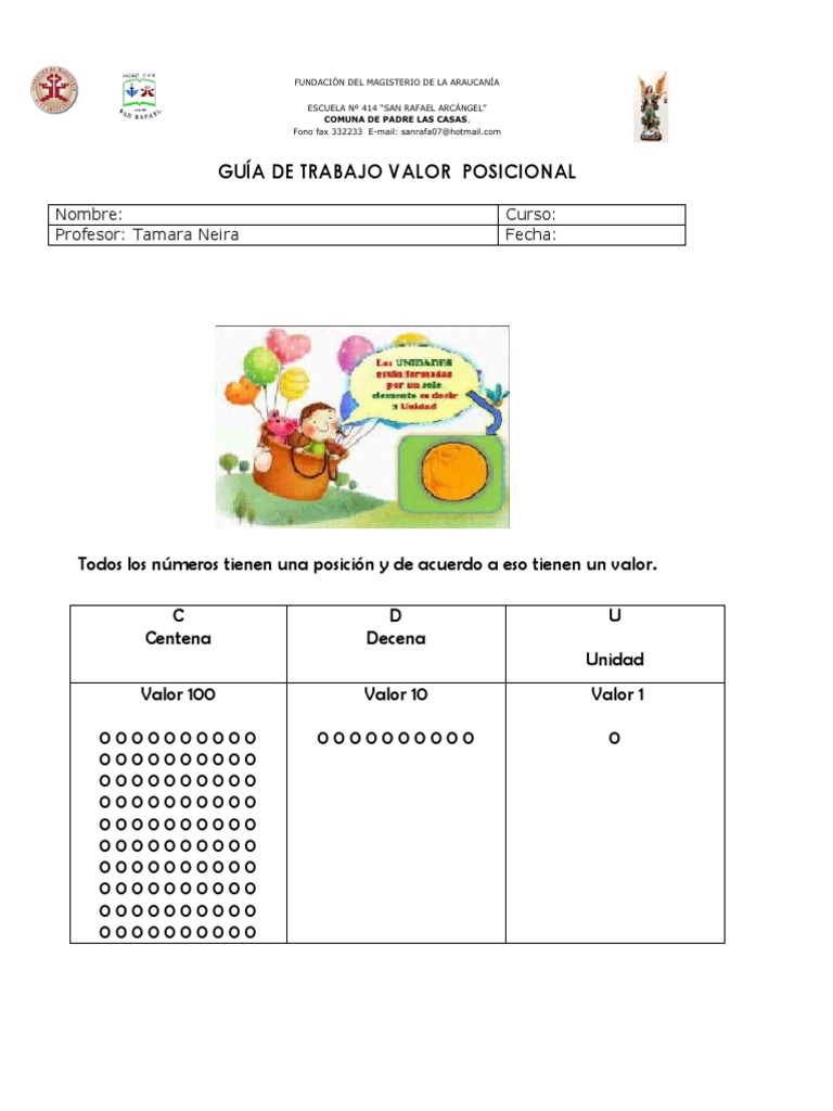 Guía de Estudio Valor Posicional | PDF | Notación Matemática ...
