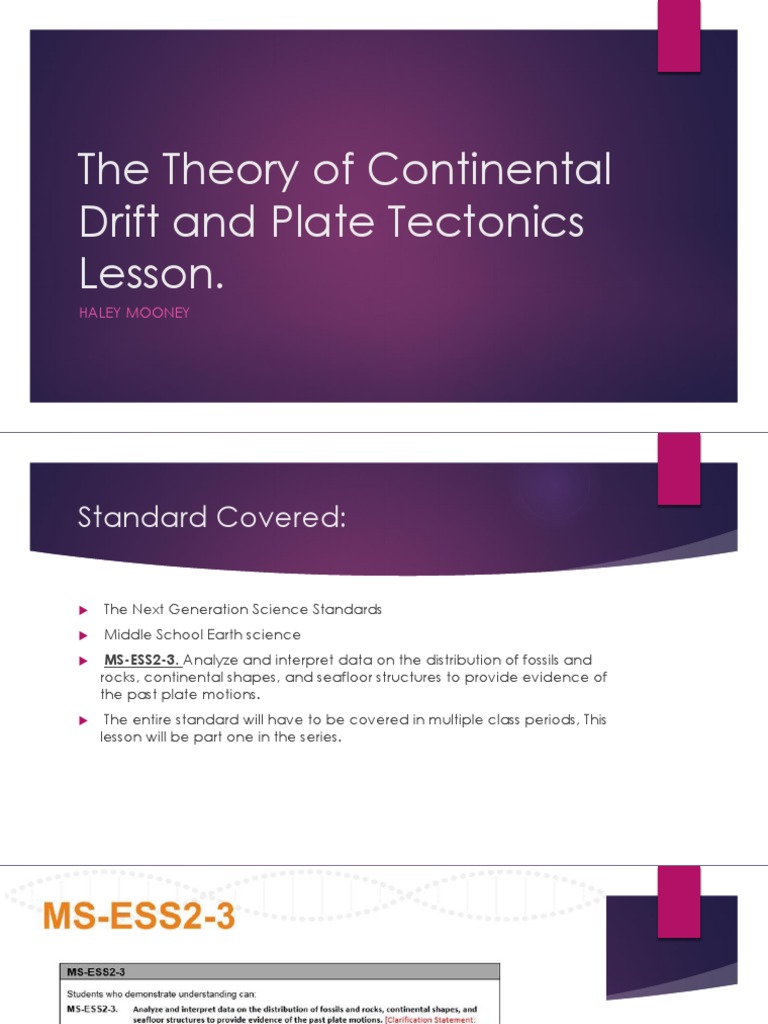 Continental Drift and Plate Tectonics Lesson | PDF | Plate Tectonics ...