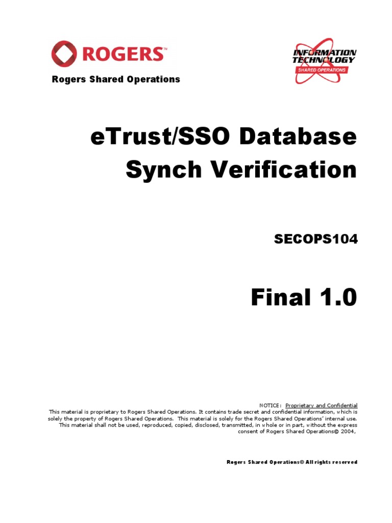 SECOPS180 - ETrust - ETrust - SSO - DB - Verify | PDF | Backup | Authentication