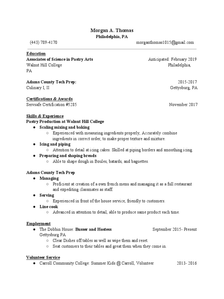 Morgan Thomas Resume | PDF