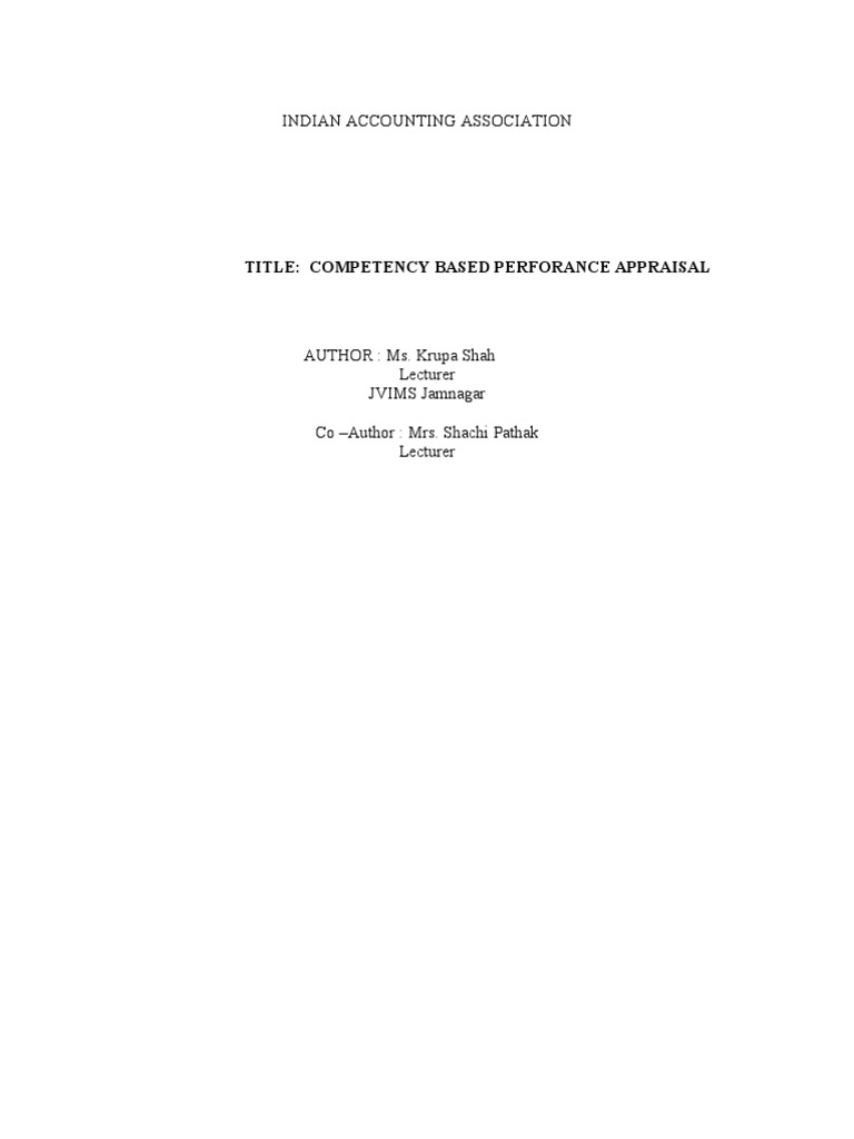 Competency-Based Performance Appraisal | PDF | Competence (Human ...
