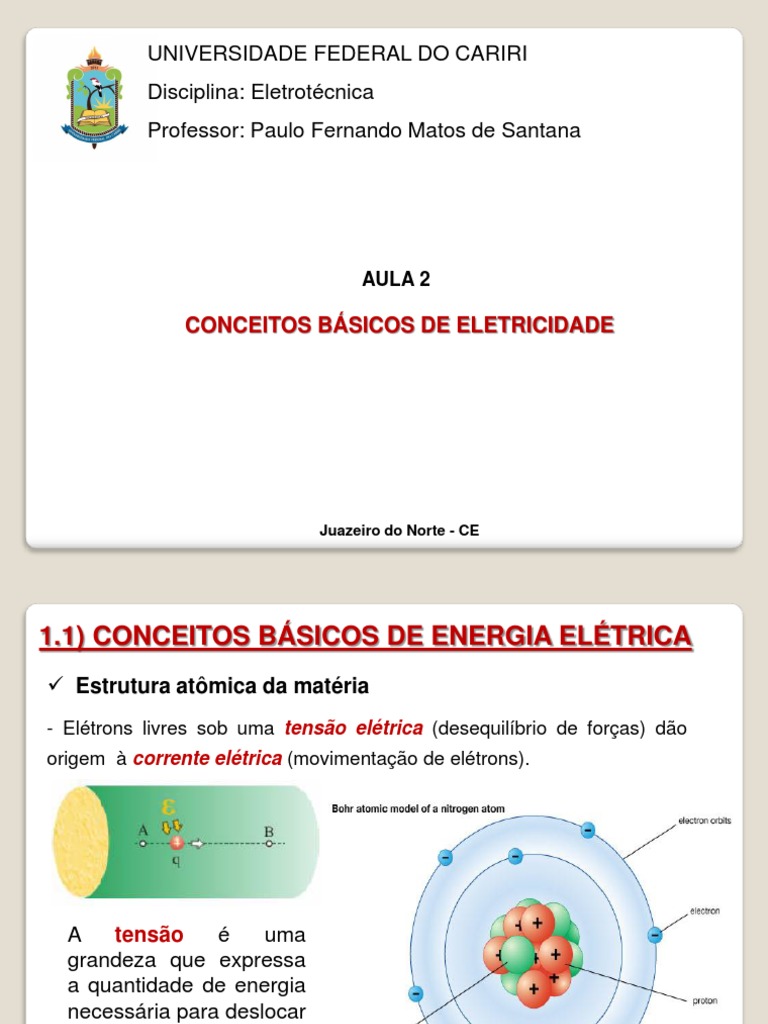 Aula 2 - Conceitos Básicos de Eletricidade | PDF | Eletricidade | Potência (Física)