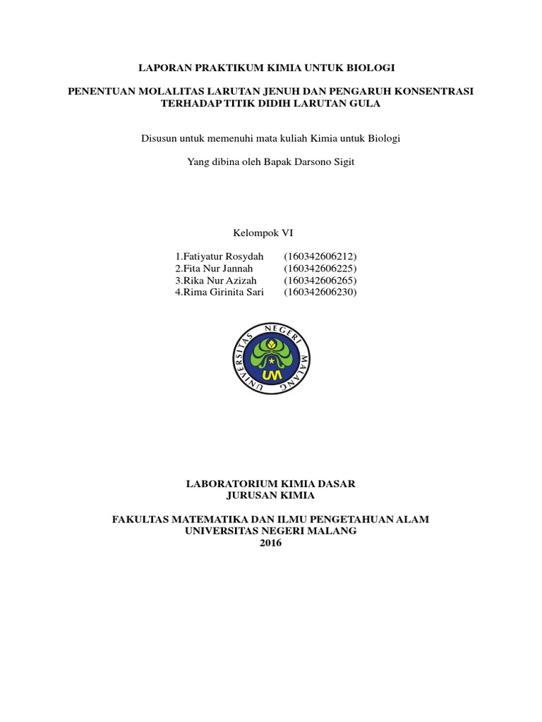 Laporan Kimia Larutan Jenuh | PDF