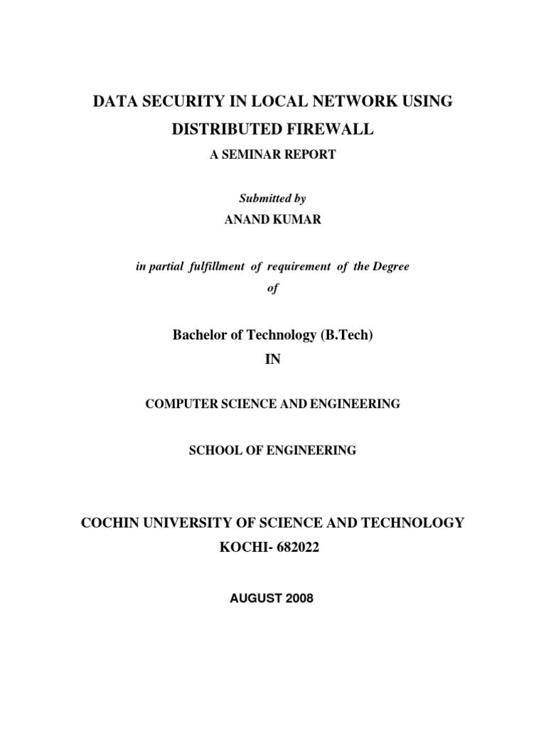 Data Security In Local Network Using Distributed Firewall Pdf Firewall Computing Kernel 
