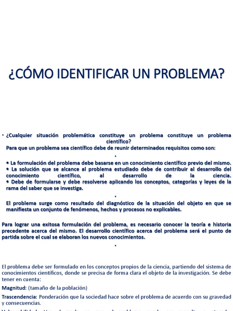 Cómo Identificar Un Problema | PDF | Science | Conocimiento