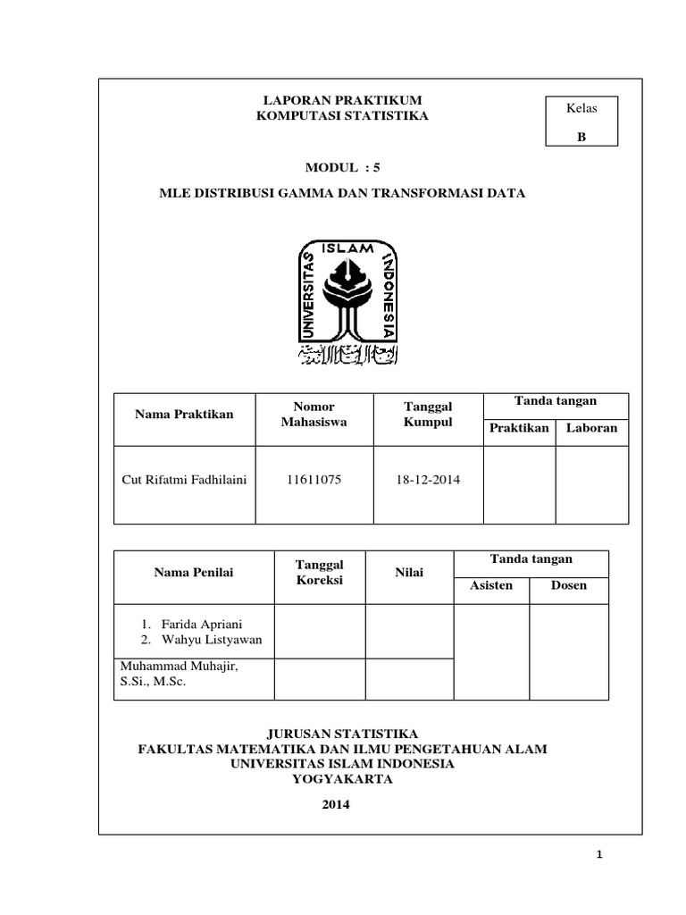 Komstat5 - Mle Gamma Dan Transformasi Negatif | PDF
