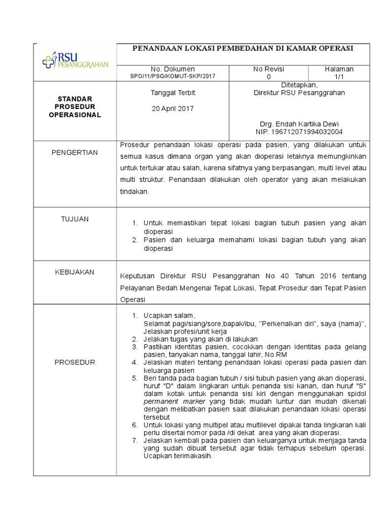 SOP Site Marking | PDF