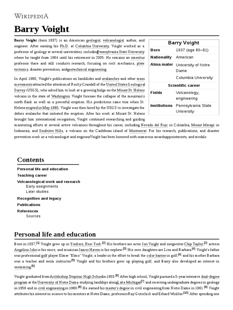Barry Voight | PDF | Volcanology | Earth Sciences