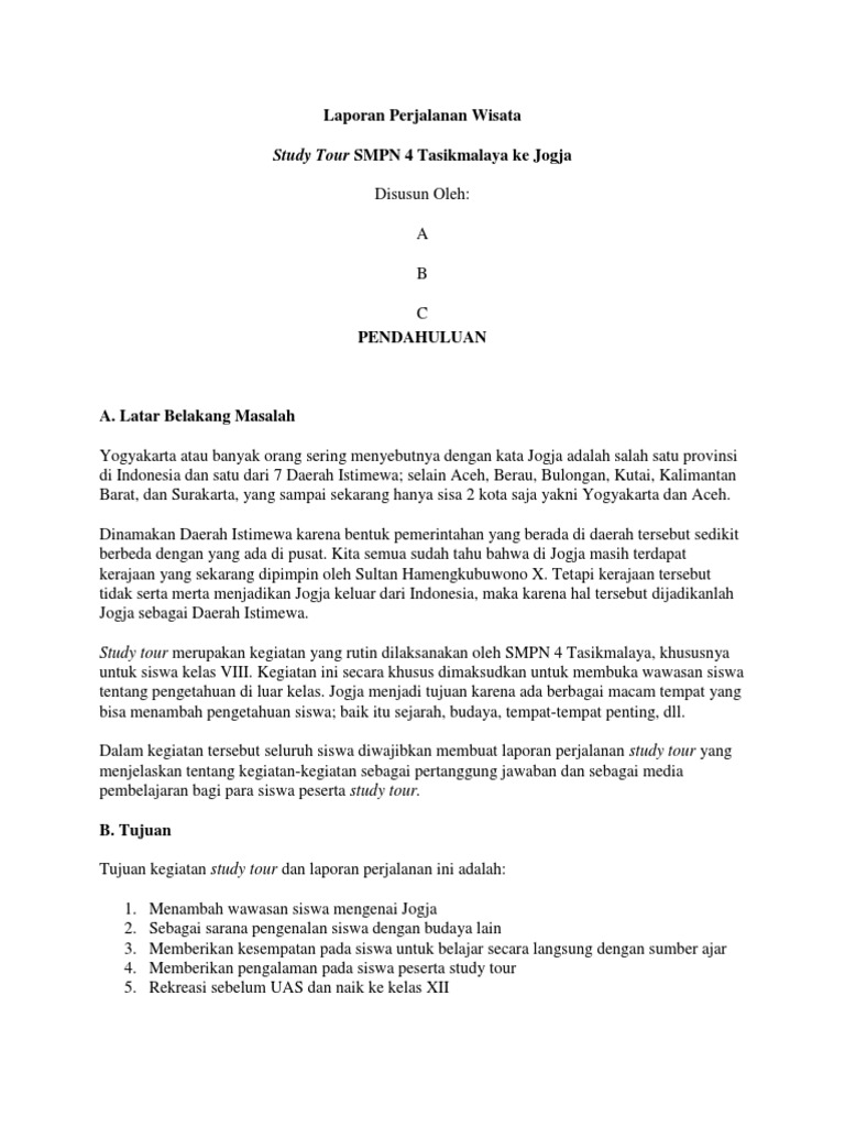 Laporan Perjalanan Wisata | PDF