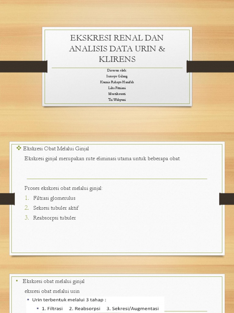 Ekskresi Renal Dan Analisis Data Urin & Klirens | PDF