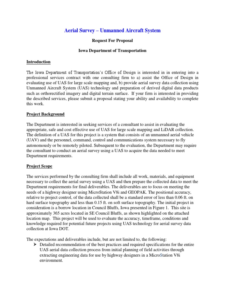 Uas RFP | PDF | Unmanned Aerial Vehicle | Request For Proposal