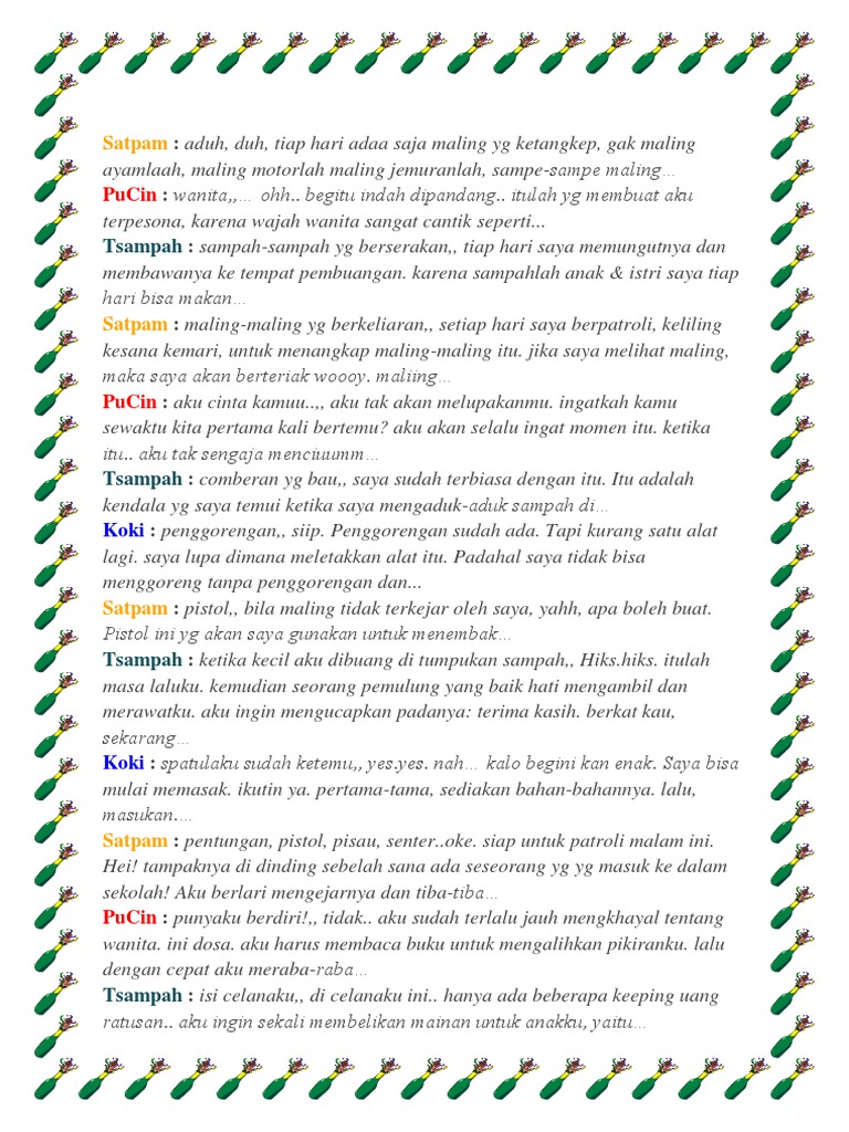 Puisi Berantai Kocak Tiga Karakter | PDF
