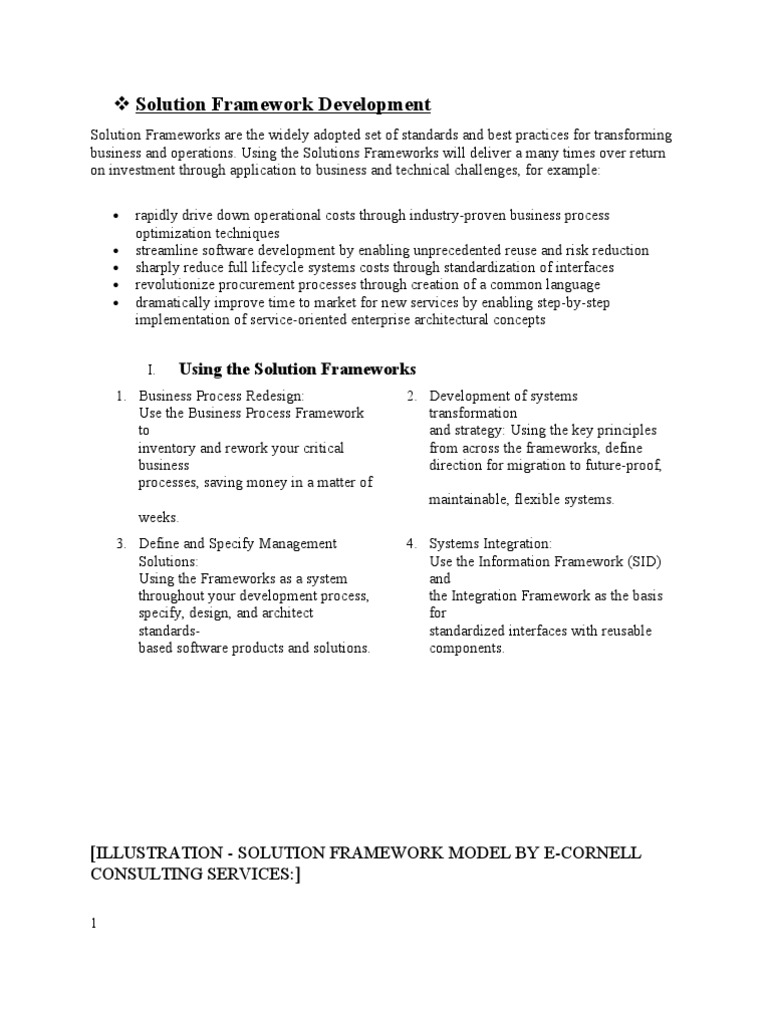 Solution Framework Development: Using The Solution Frameworks | PDF ...