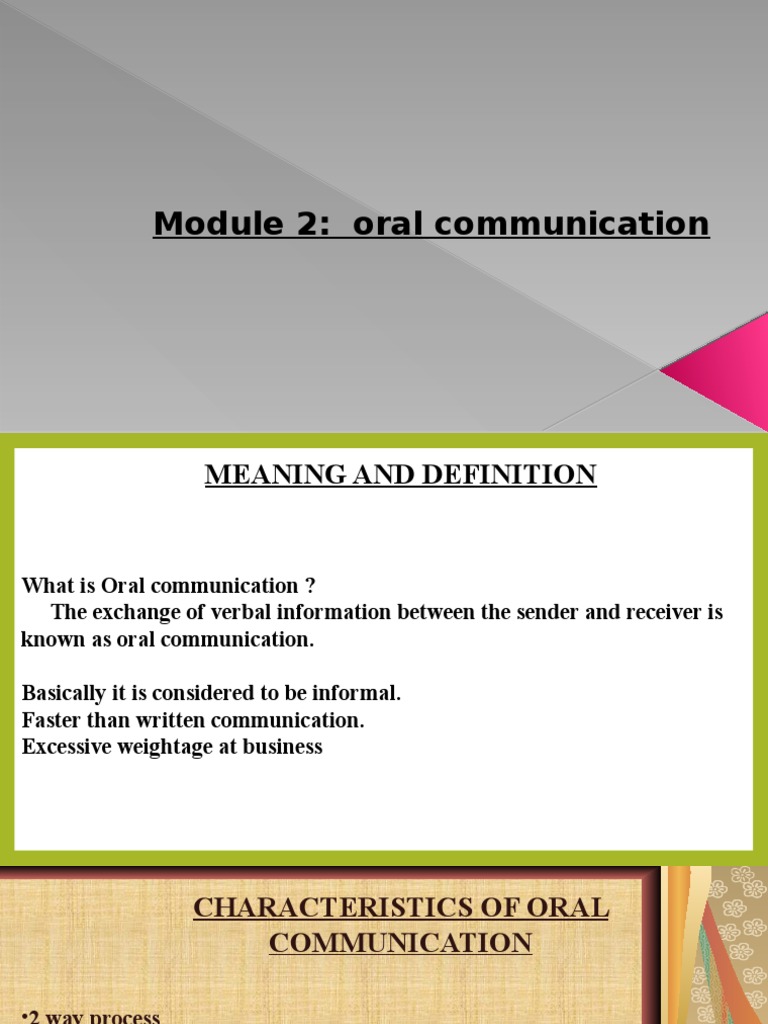 Oral Communication | PDF | Conversation | Communication
