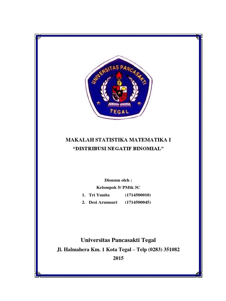 Distribusi Negatif Binomial Pdf