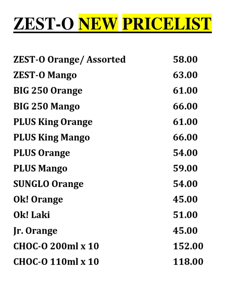 Zesto Price | PDF