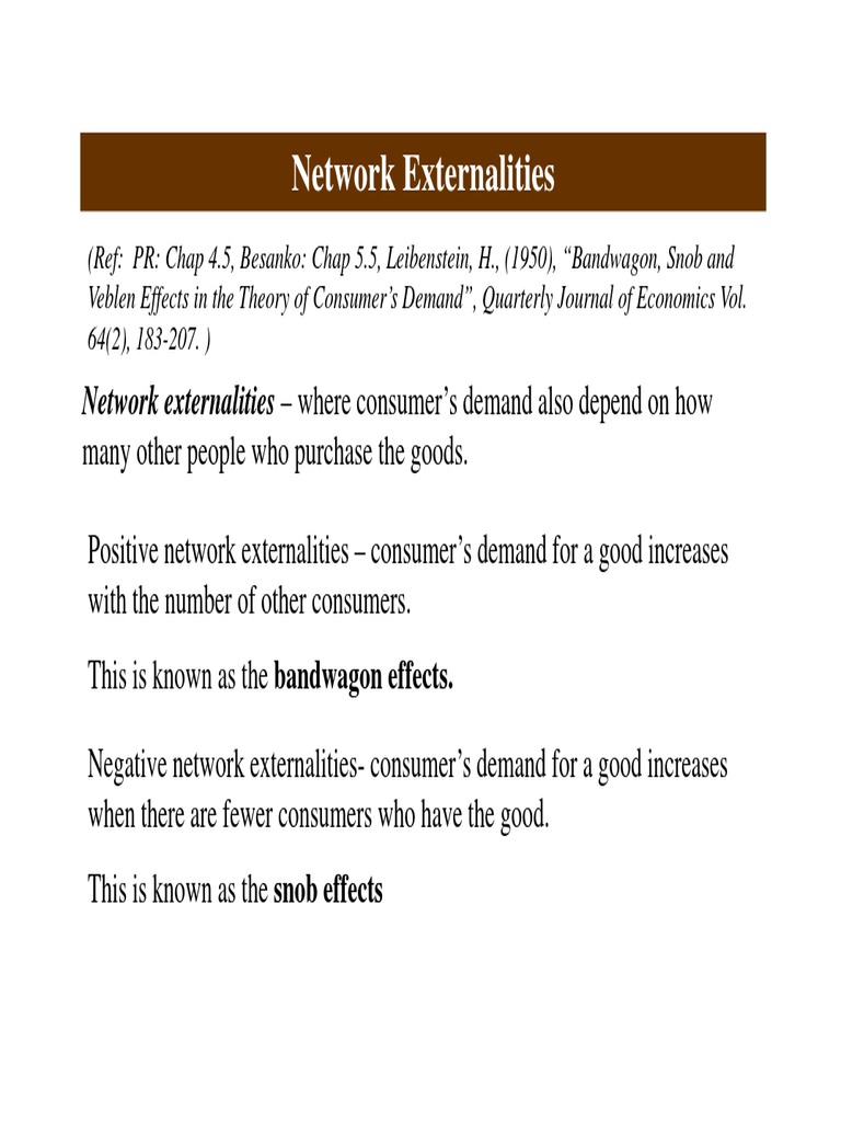 L4 Network Externalities Handout PDF | PDF | Externality | Price Elasticity Of Demand