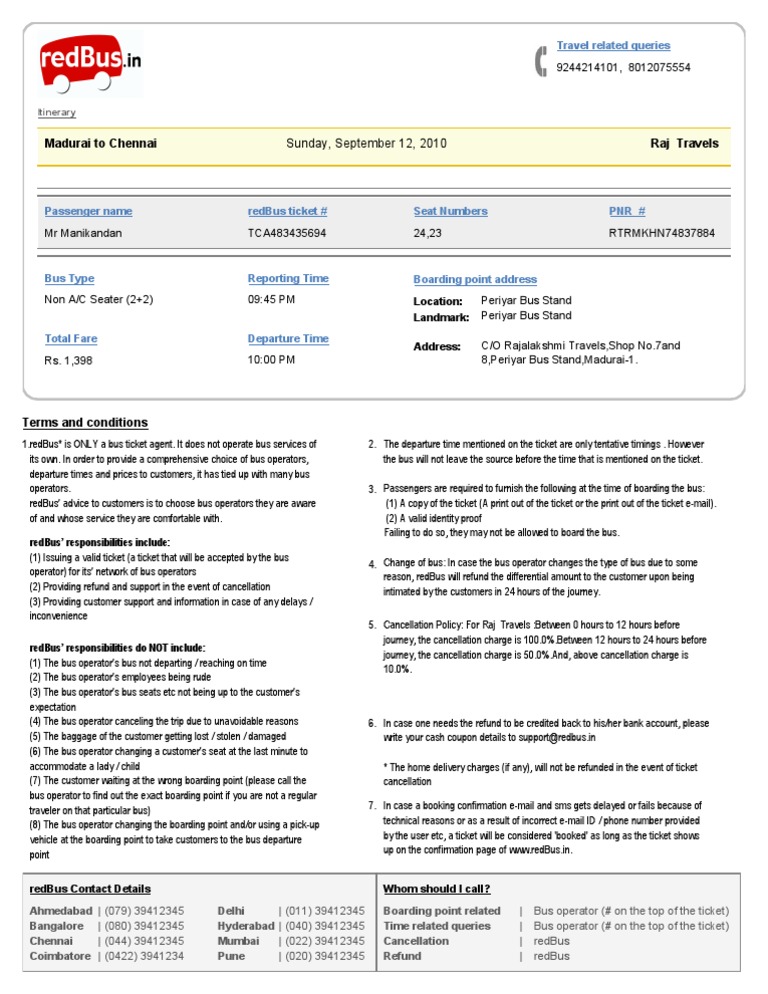 Red Bus Ticket | PDF | Ticket (Admission) | Bus