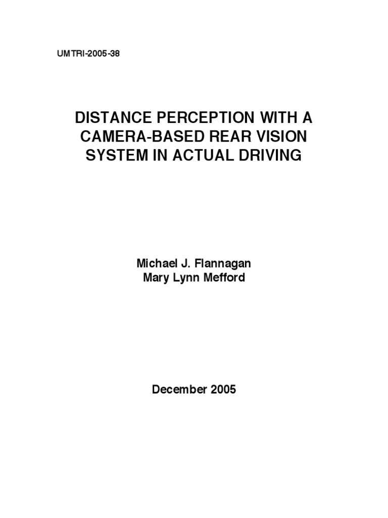 Distance Perception With A Camera-Based Rear Vision System in Actual ...