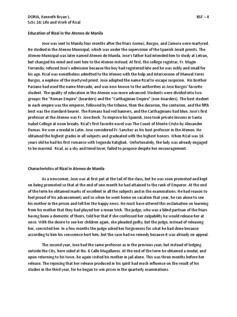 Rizal - Assignment | PDF