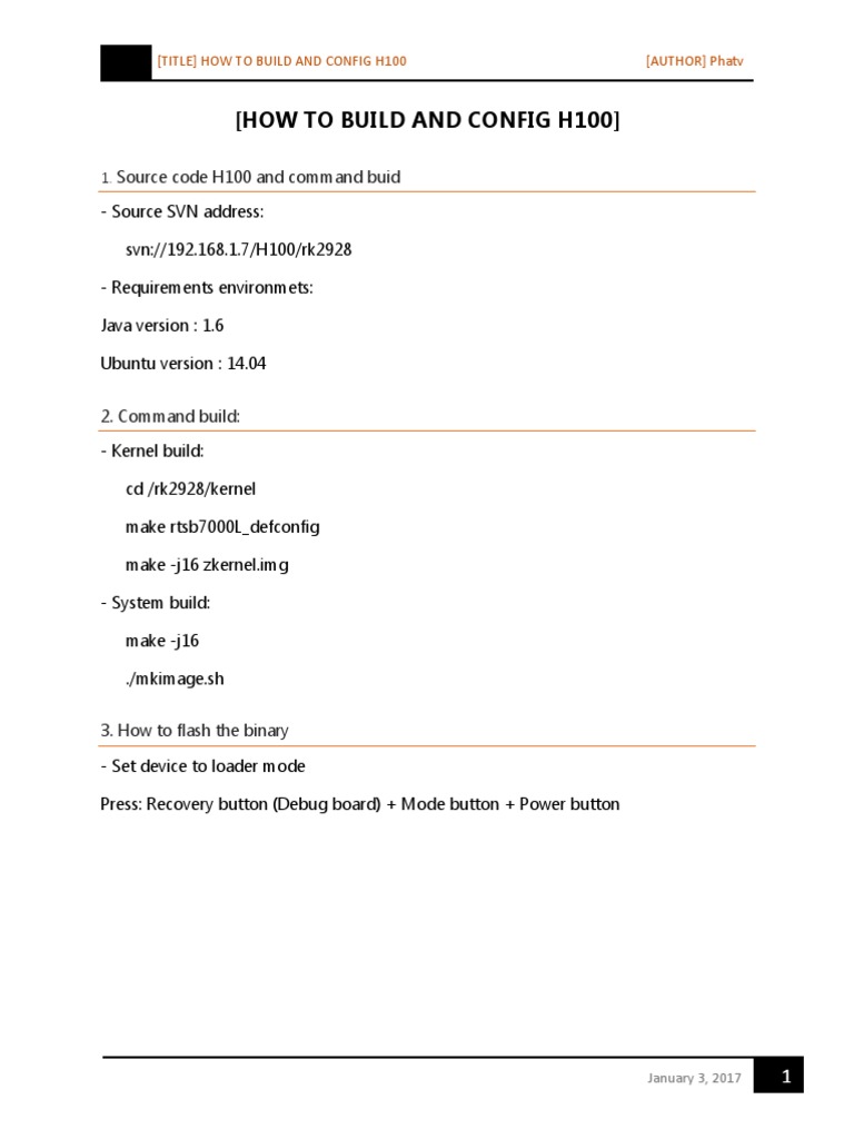 Build and Configuration H100 | PDF