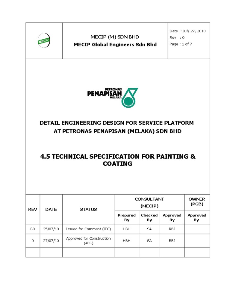 Painting and Coating Specifications | PDF | Paint | Specification ...