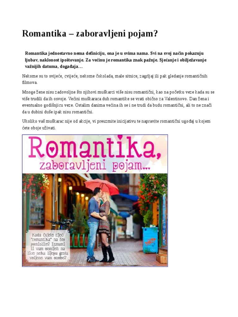 Romantika - Zaboravljeni Pojam | PDF