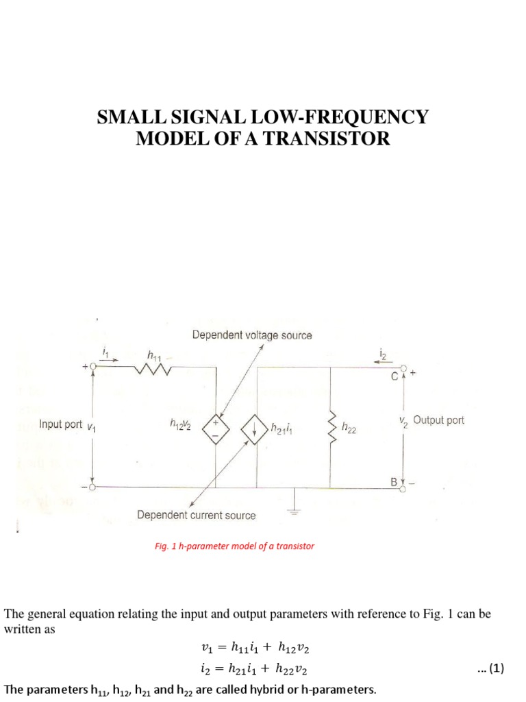 H Parameter | PDF | Amplifier | Electricity
