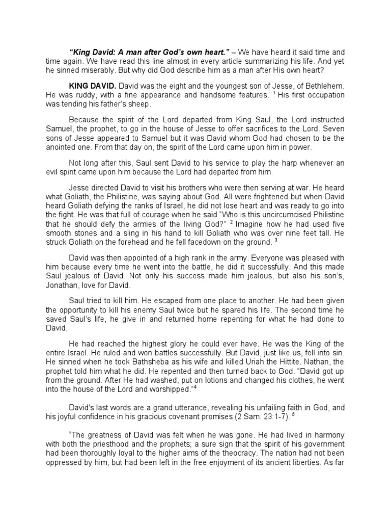 KING DAVID. David Was The Eight and The Youngest Son of Jesse, of ...