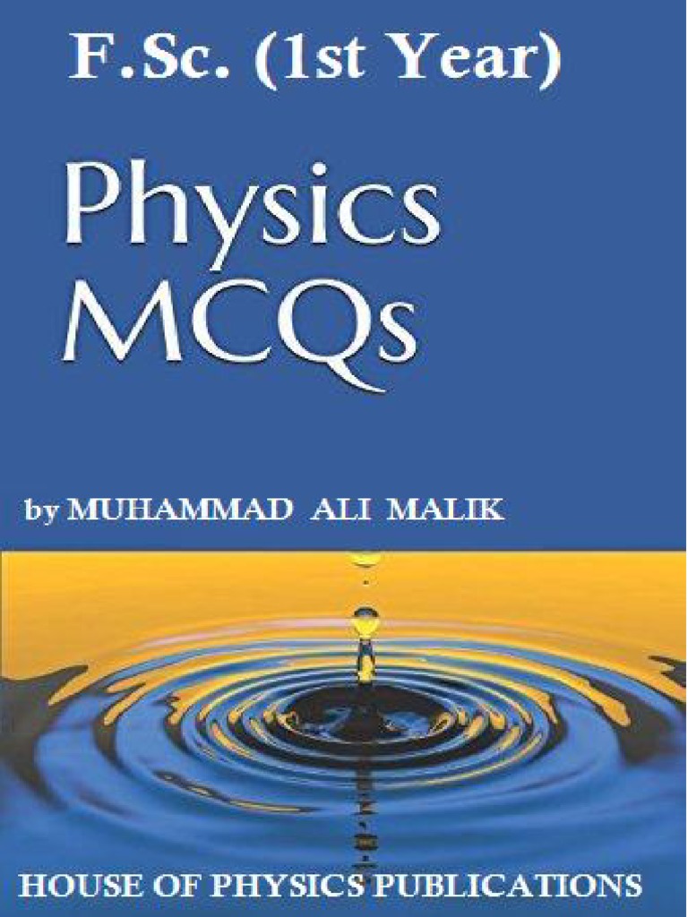1st Year Physics MCQs with Answers | PDF | Velocity | Acceleration