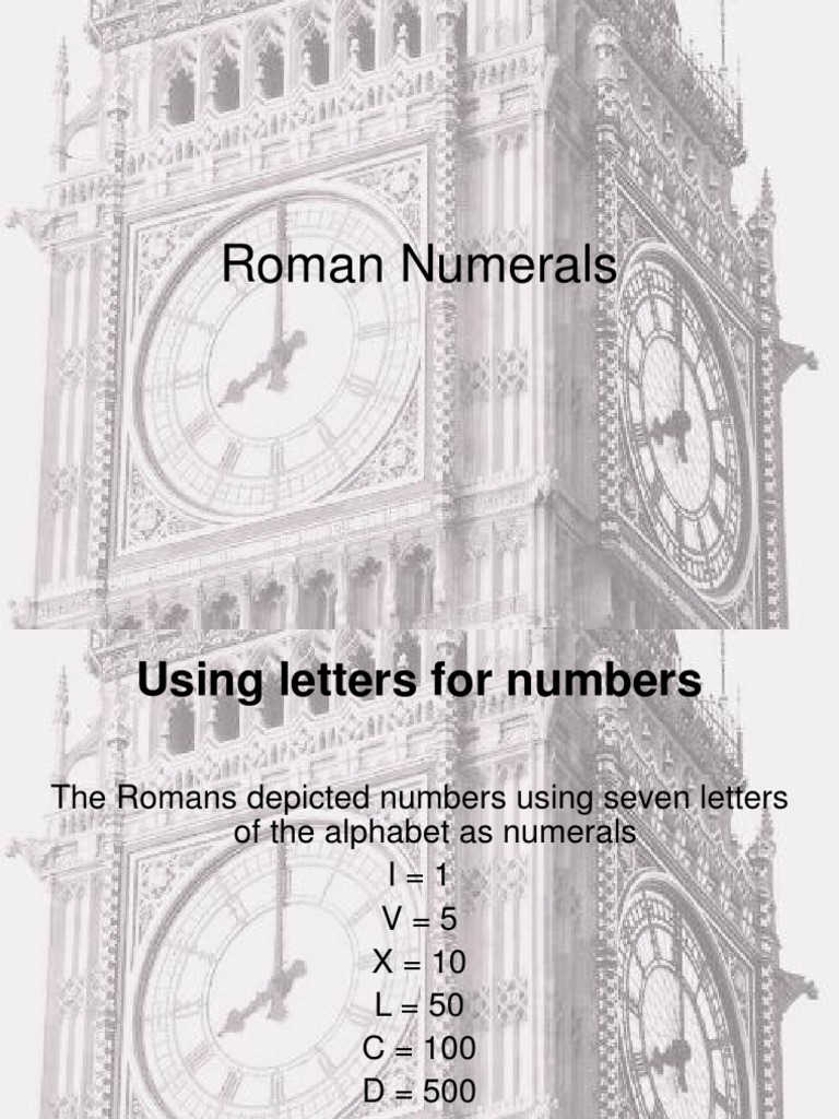 Roman Numerals | PDF | Fraction (Mathematics) | Arithmetic