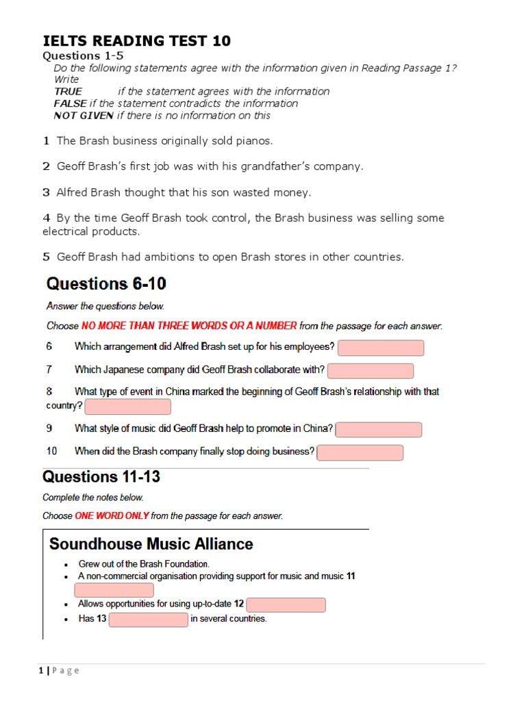 Ielts Reading Test 10 - Questions | PDF | Video Games | Cognition