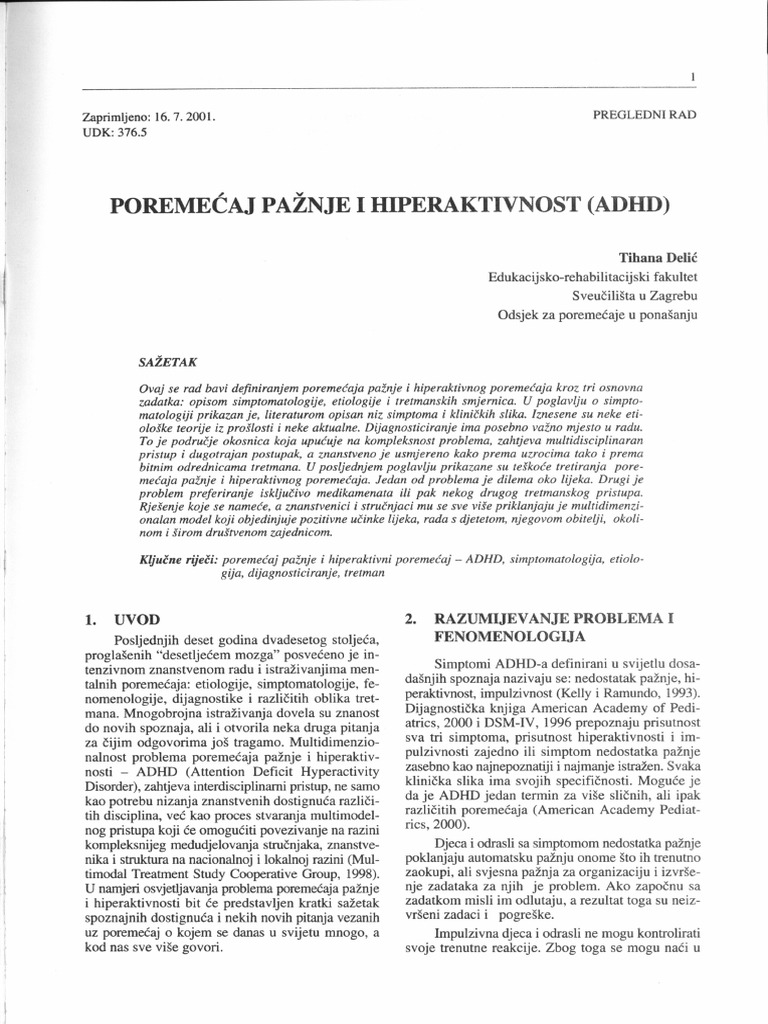 Tihana Delic Poremecaj Paznje PDF | PDF