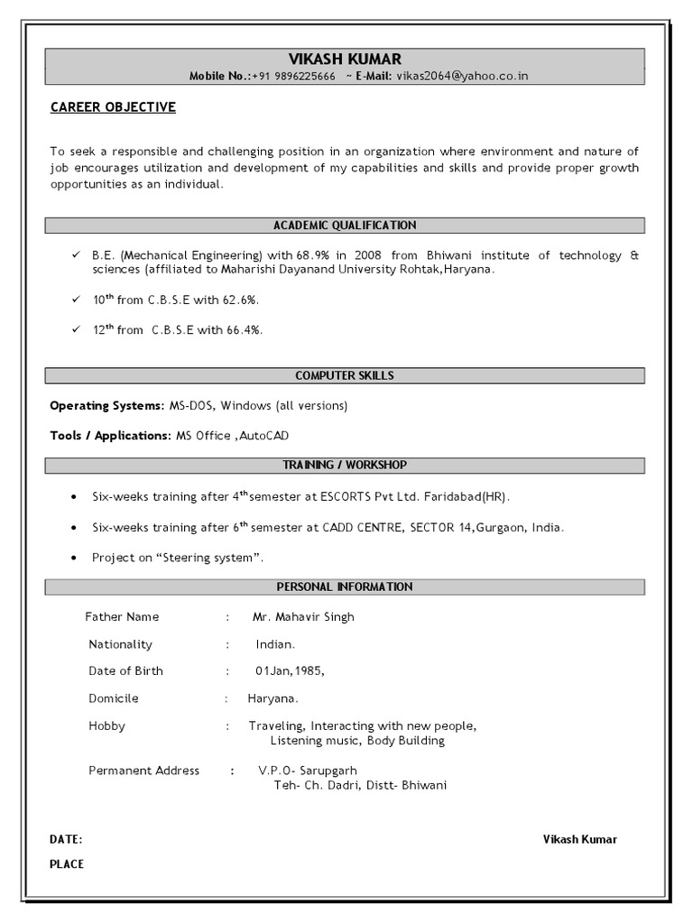 Vikash Kumar Resume | PDF
