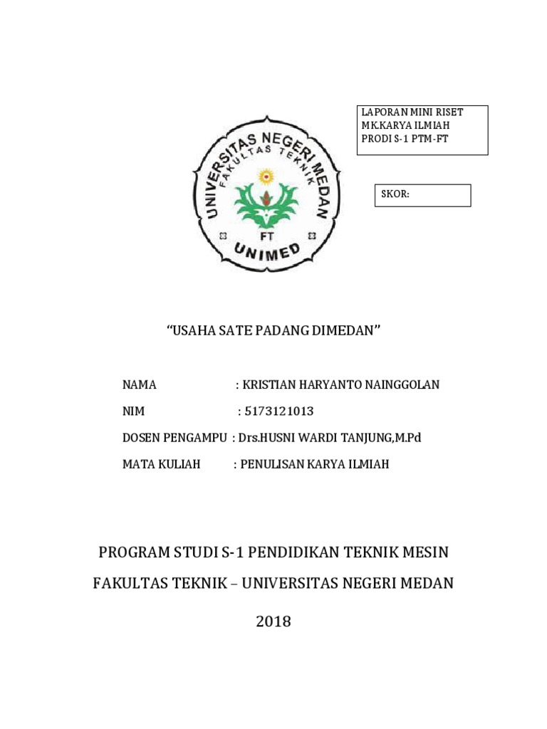 Contoh Laporan Mini Riset