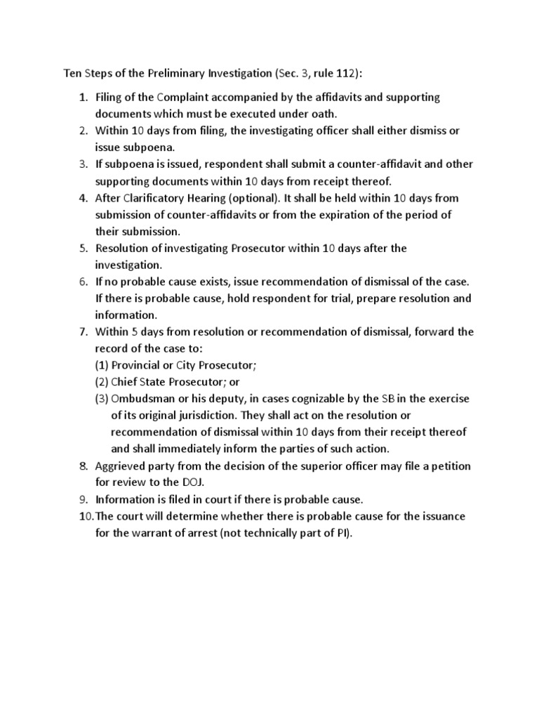 Preliminary Investigation Steps Explained | PDF