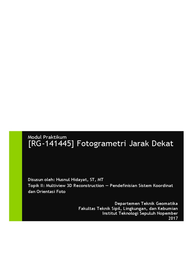 Modul 2 Fotogrametri Jarak Dekat | PDF