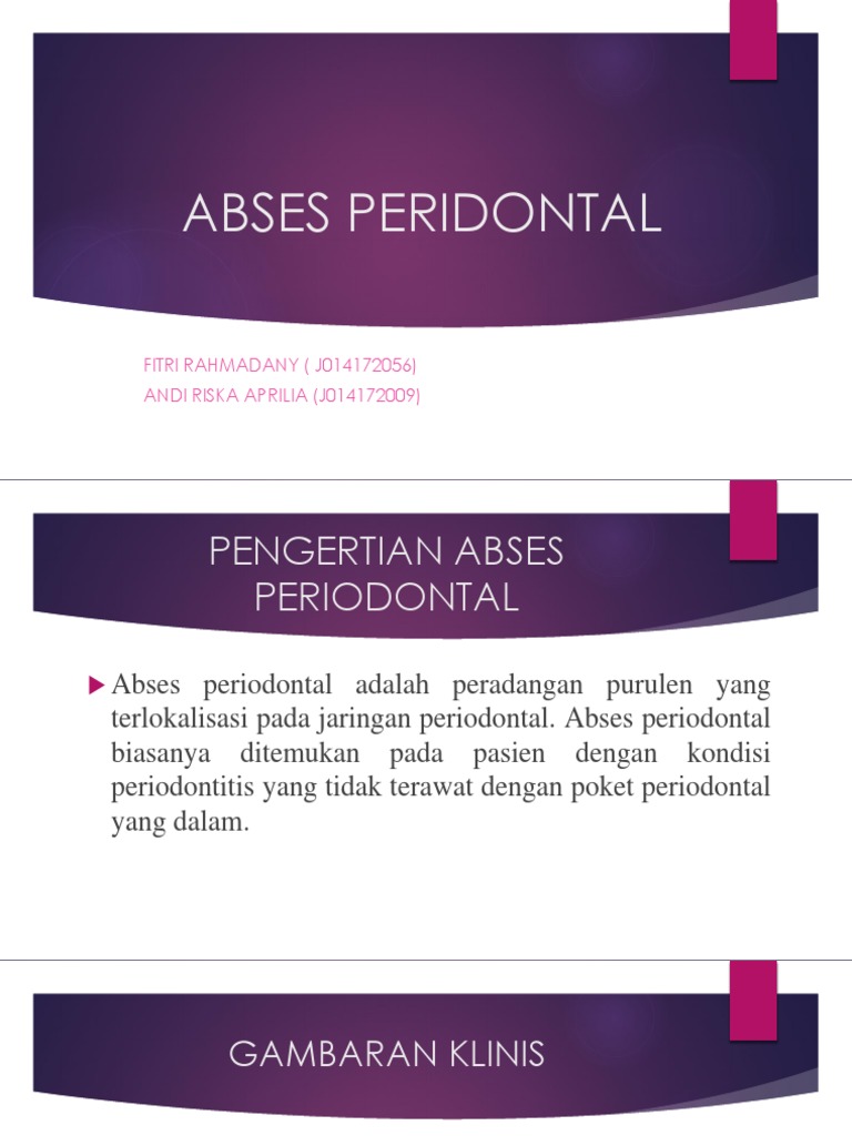 Panduan Abses Periodontal | PDF | Pengembangan Diri | Kesehatan Holistik