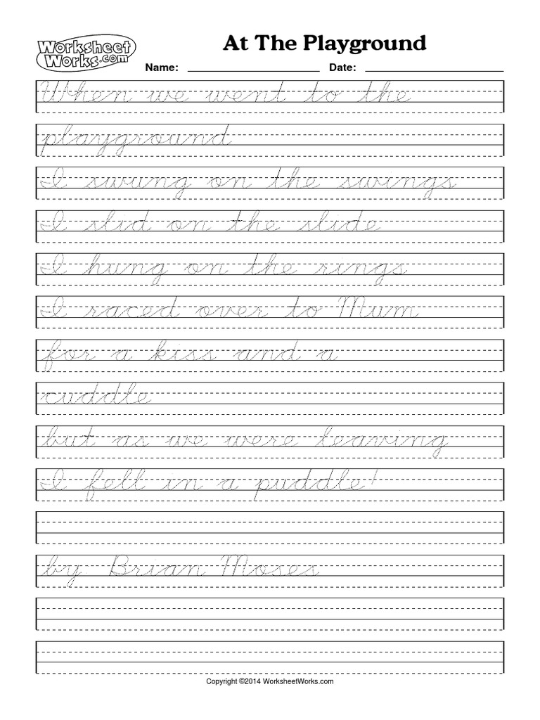 At The Playground: Name: Date | PDF