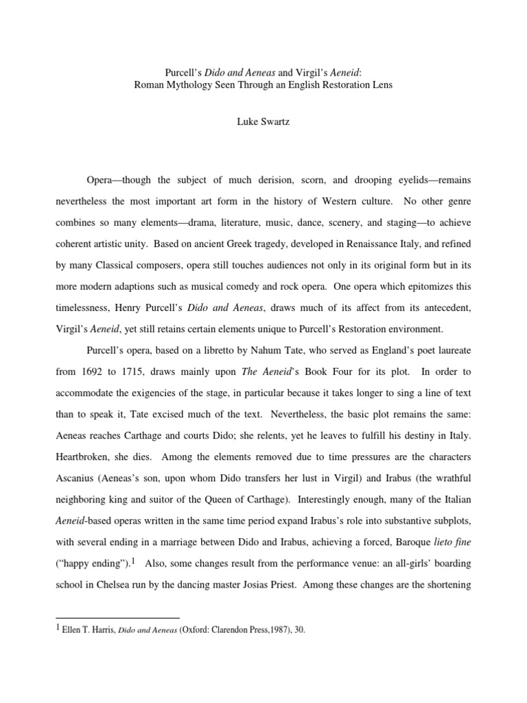 Purcell's Dido and Aeneas and Virgil's Aeneid | PDF | Aeneid | Opera