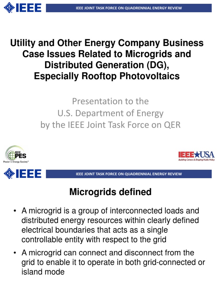 Utility and Other Energy Company Business Case Issues Related To Microgrids and Distributed ...