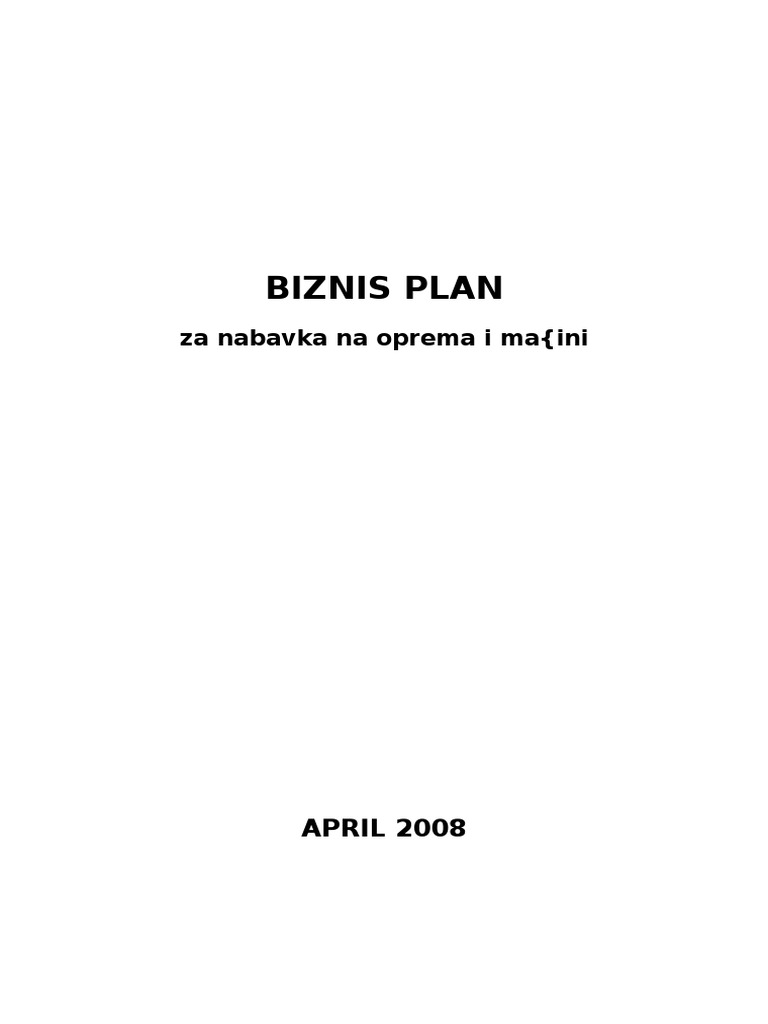 Biznis Plan 1 1 | PDF