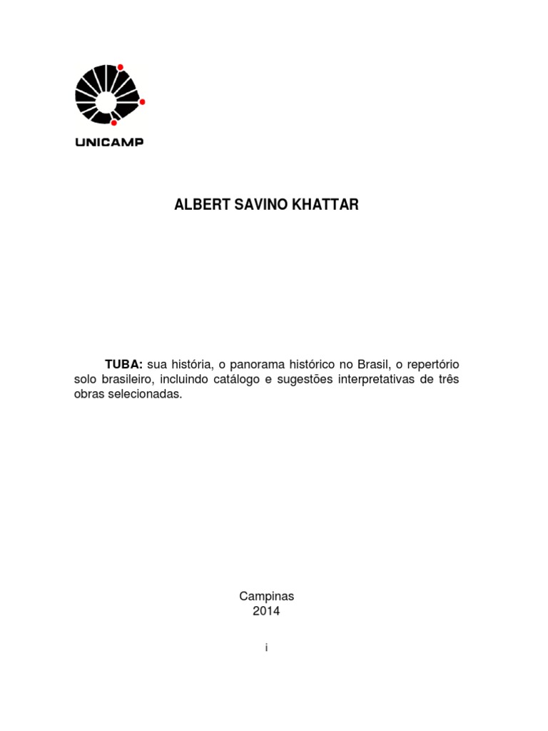 Albert Savino Khattar - TUBA: Sua História, o Panorama Histórico No ...