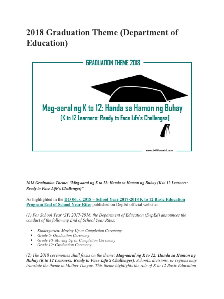 2018 Graduation Theme | PDF | Behavior Modification | Change