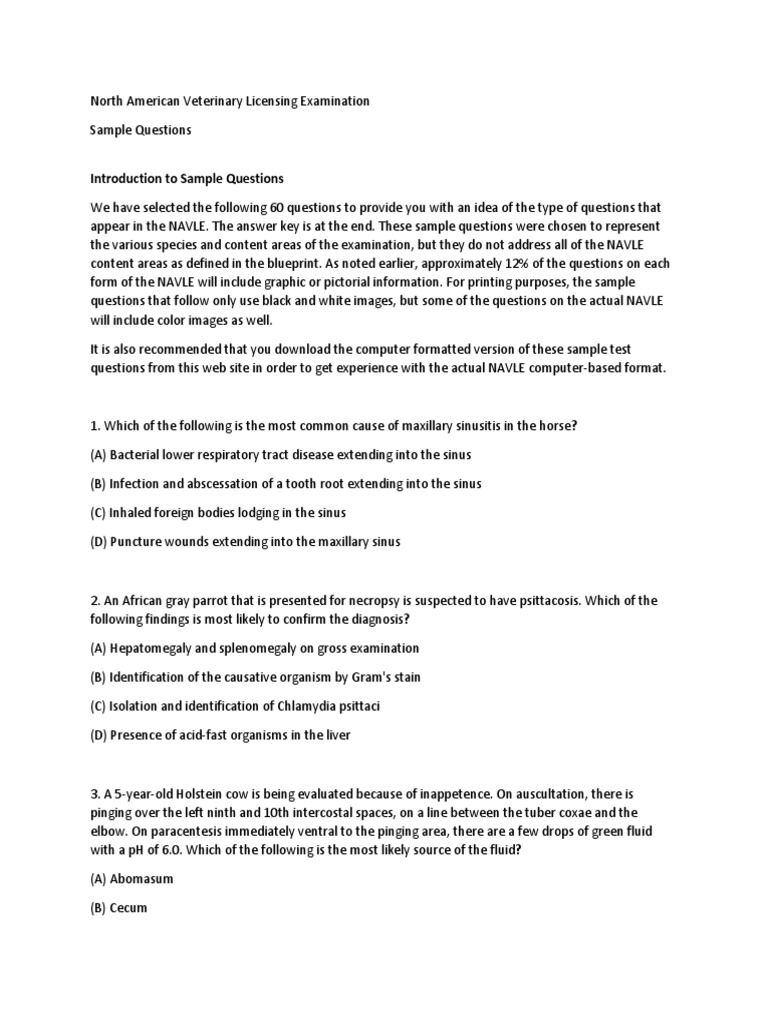 North American Veterinary Licensing Examination | PDF | Heart | Diarrhea