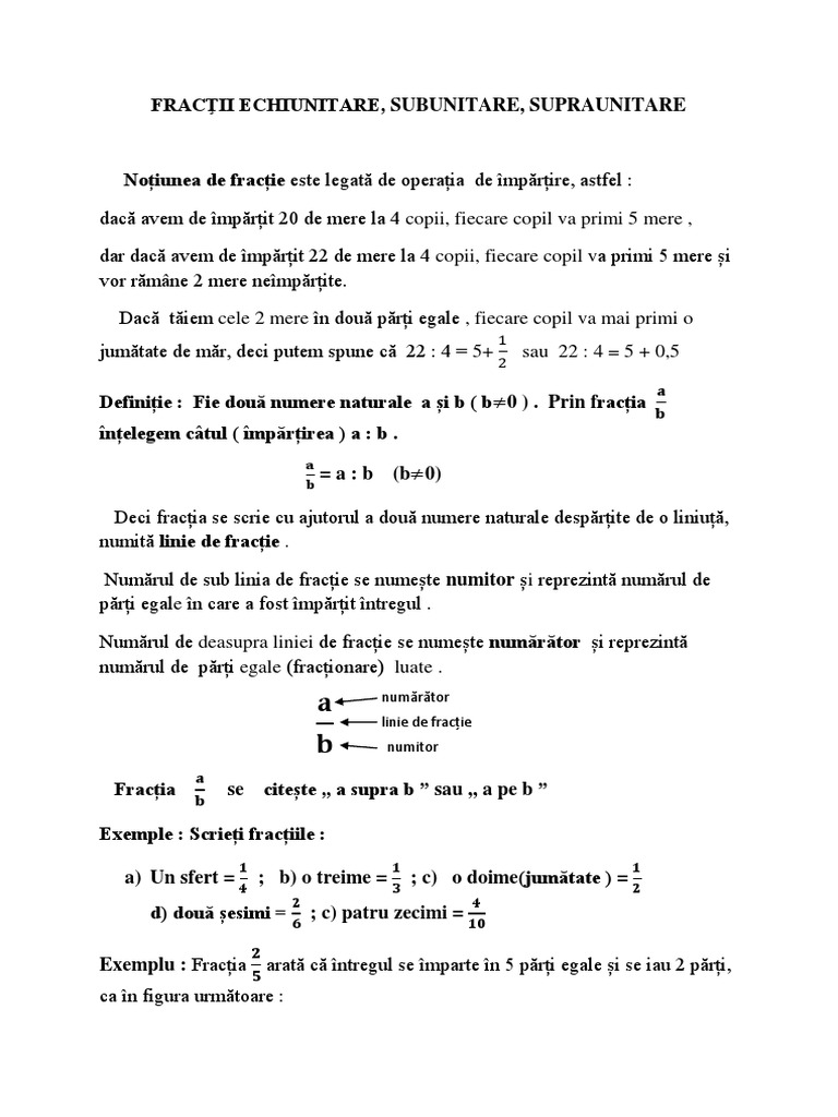 Fractii Echiunitare PDF | PDF