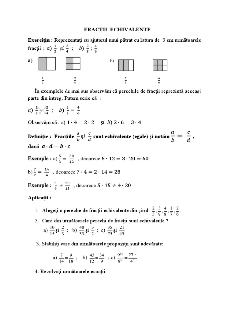 Fracții Echivalente PDF | PDF