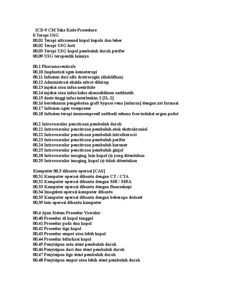 ICD 9 CM Translit Indonesia | PDF